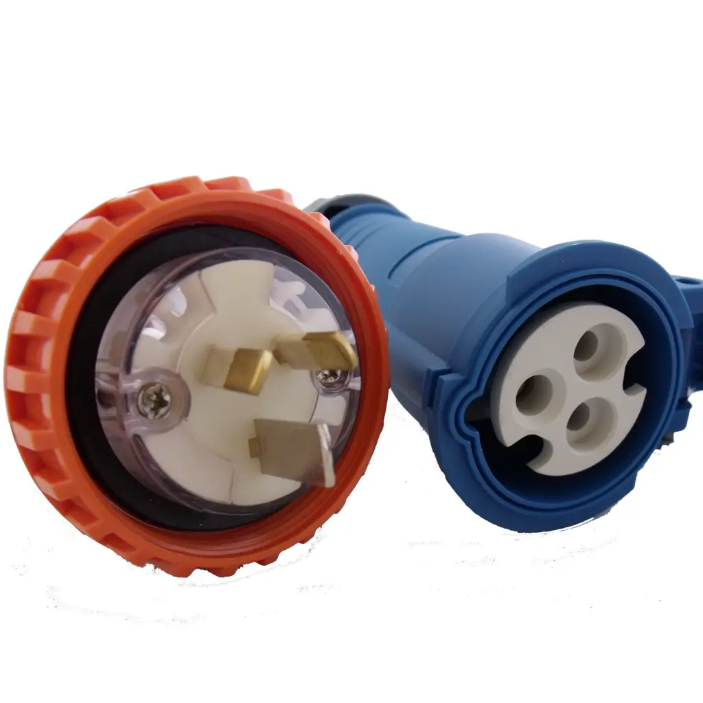 1M - Power cord - 15A Aus 56 series captive plug to 16A 60309 inline ...